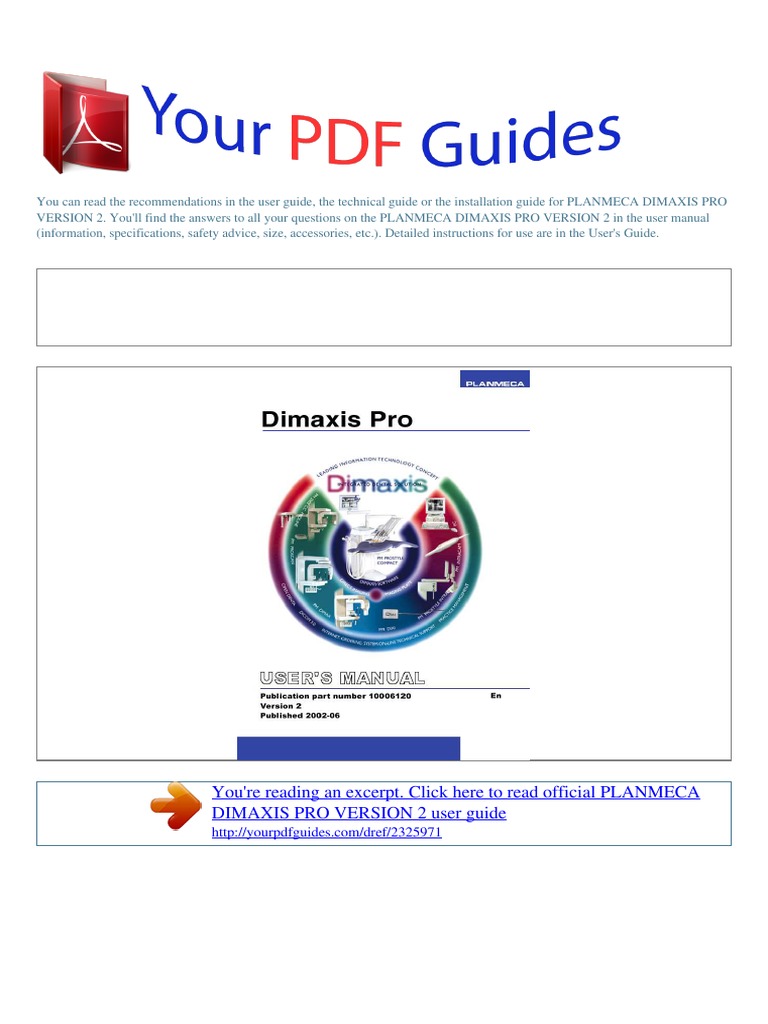 User Manual Planmeca Dimaxis Pro Version 2 e | PDF | Digital Image | Backup