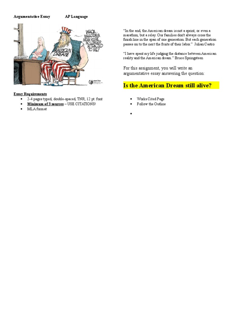 American Dream Argumentative Essay | PDF | Argument | Essays