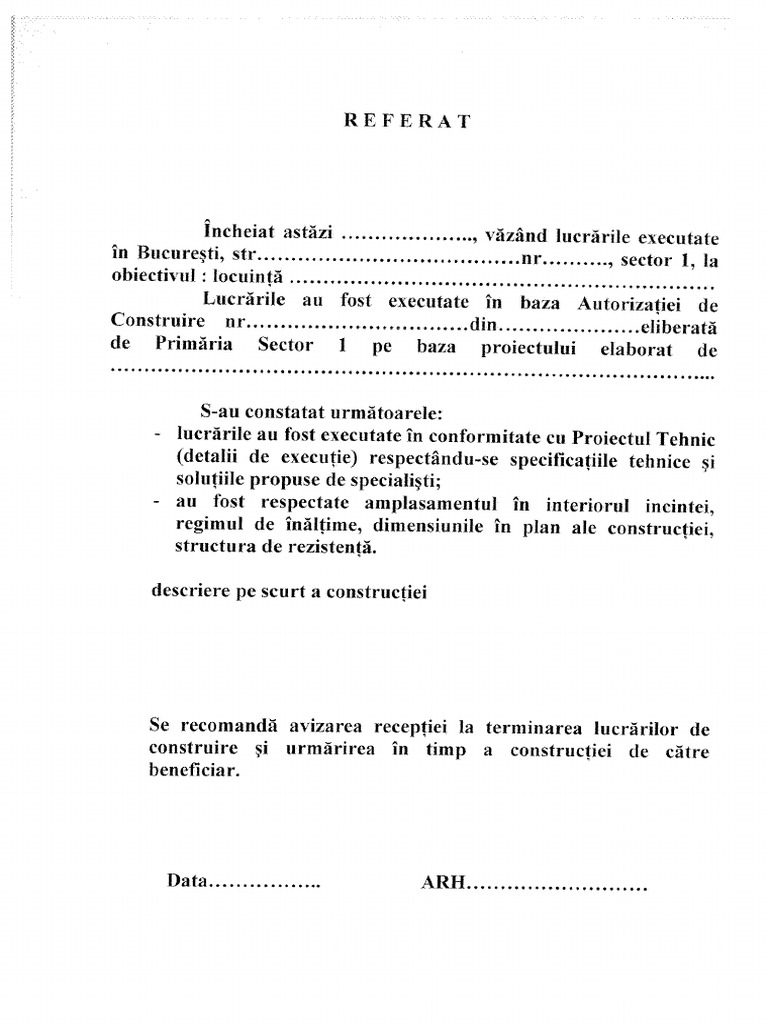 Model Referat Receptia Lucrarilor | PDF