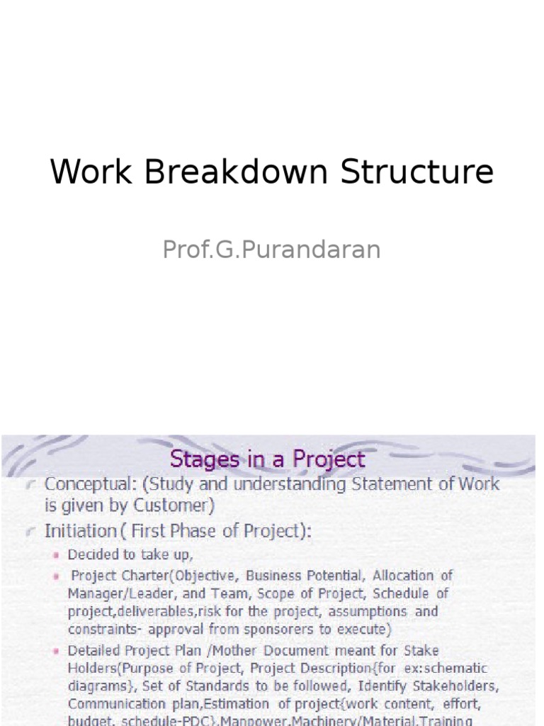 Work Breakdown Structure | PDF | Project Management | Production And ...