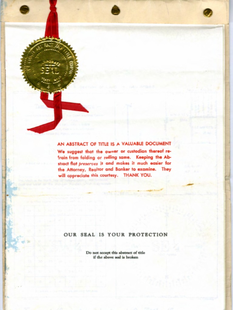 2016.008.7 Abstract of Title | PDF | Probate | Deed