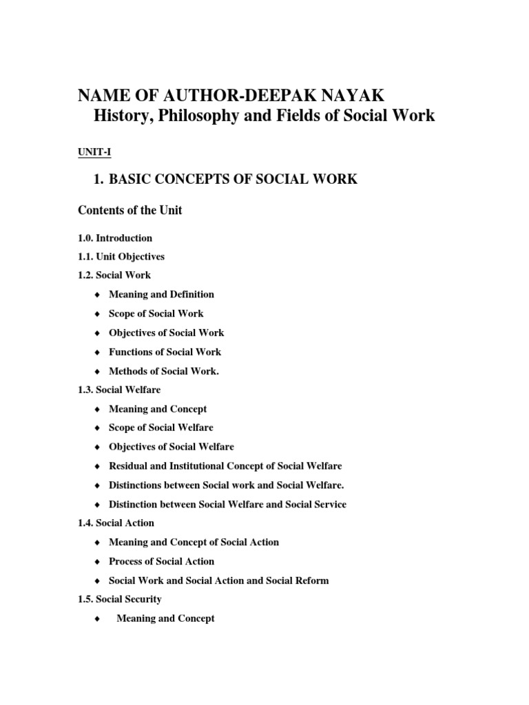 Social Work Unit-1 | PDF | Social Group | Social Work