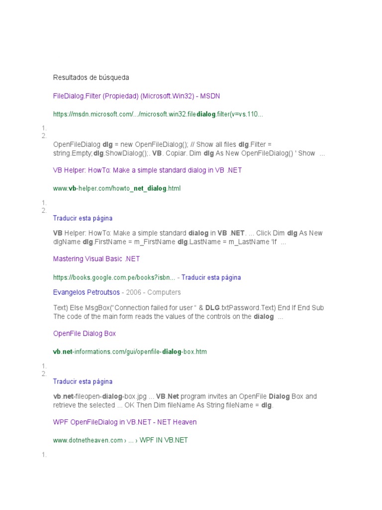 Resultados de Búsqueda: Filedialog - Filter (Propiedad) (Microsoft - Win32) - MSDN | PDF ...