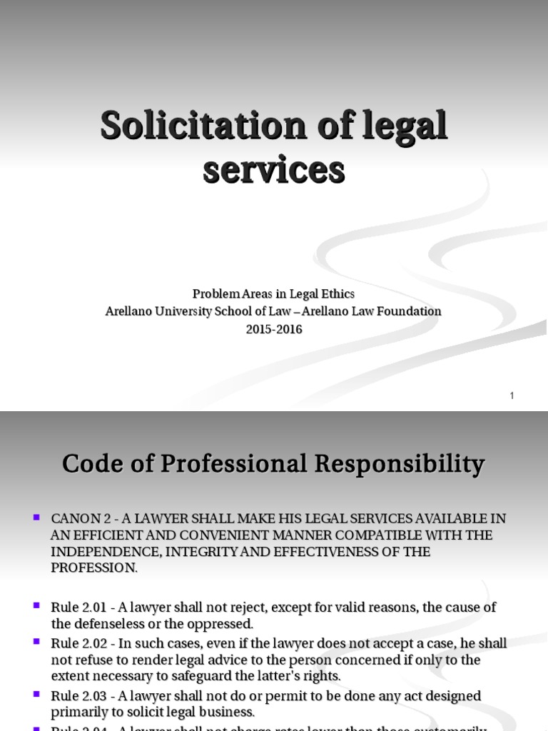 Solicitation of Legal Services | Lawyer | Practice Of Law