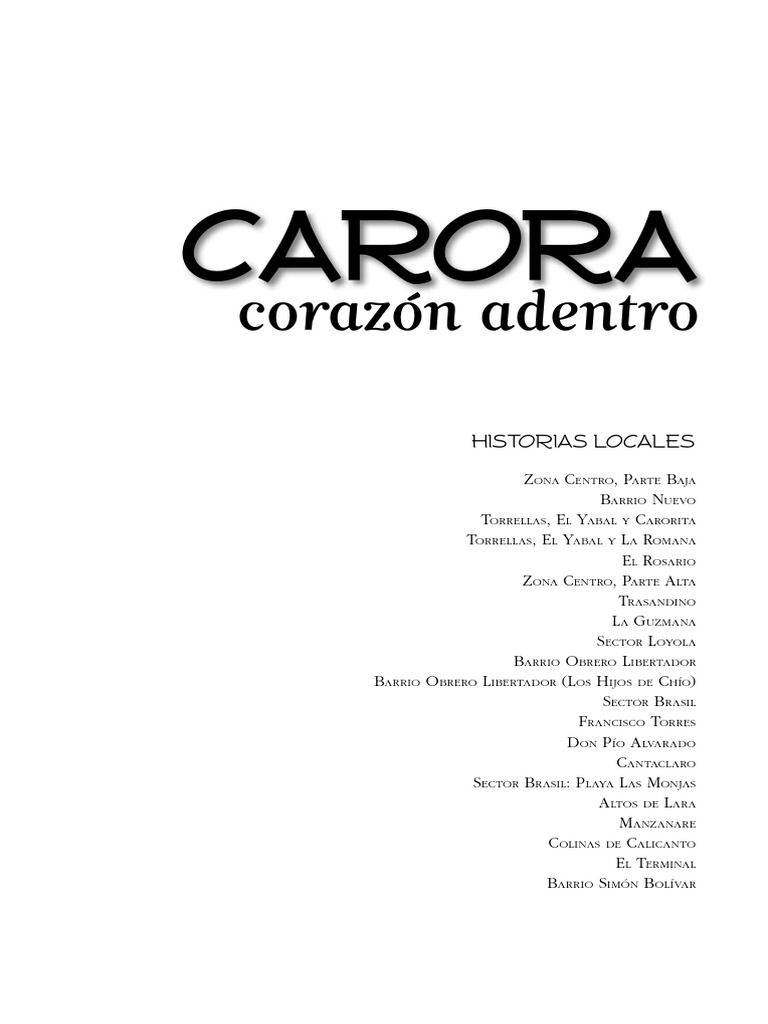 Carora Corazón Adentro | PDF | Venezuela | Educación avanzada