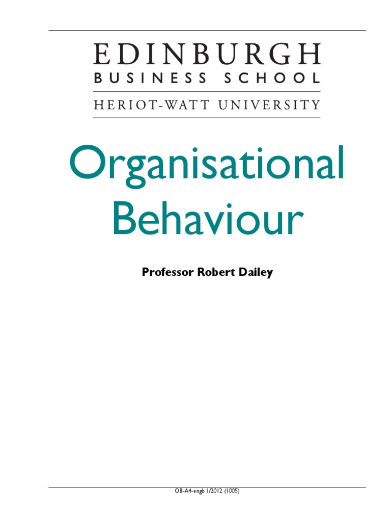 Organisational Behaviour | PDF