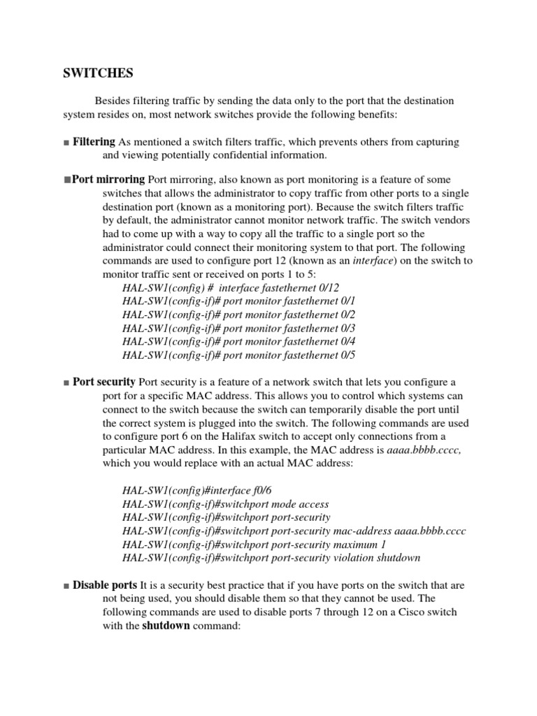 Port Mirroring | PDF | Network Switch | Computer Standards