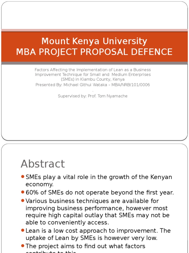 Project Proposal Defence | Small And Medium Sized Enterprises | Lean ...
