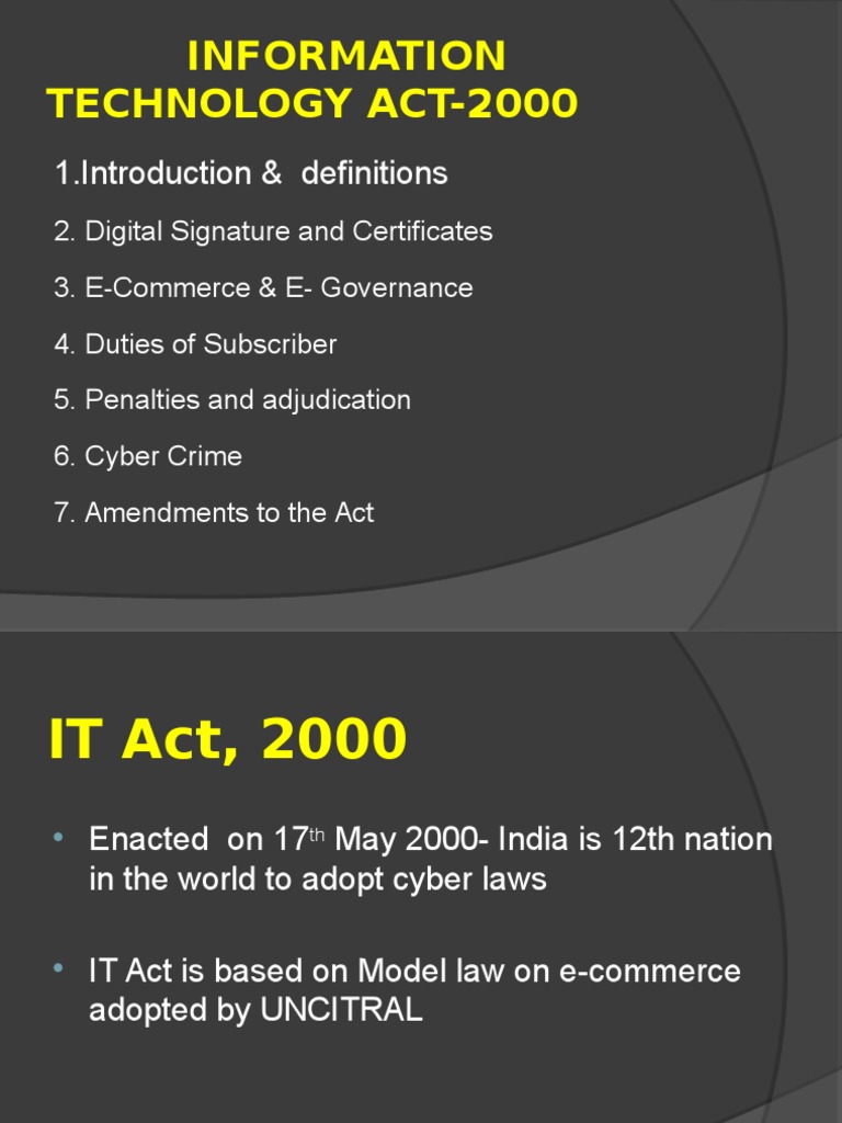 Information Technology Act | PDF | Computer Data Storage | Cybercrime