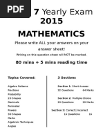 PRACTICE TEST Year 7 Maths Progress Test 2 | PDF | Area | Elementary ...