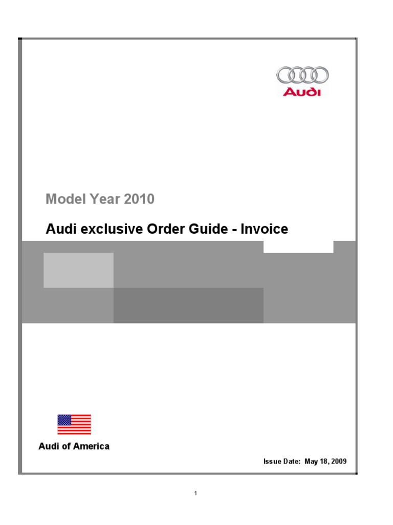 2010 Audi Exclusive Order Guide | PDF | Off Road Vehicles | Automotive ...