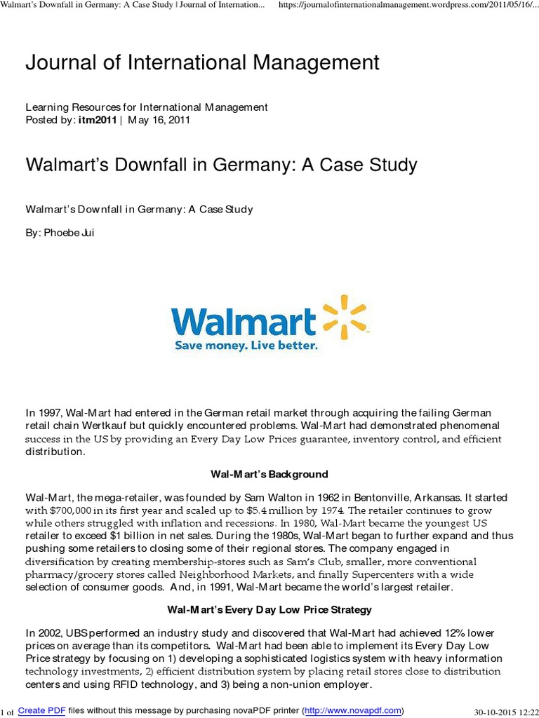 Walmart's Failed German Expansion | PDF | Walmart | Retail