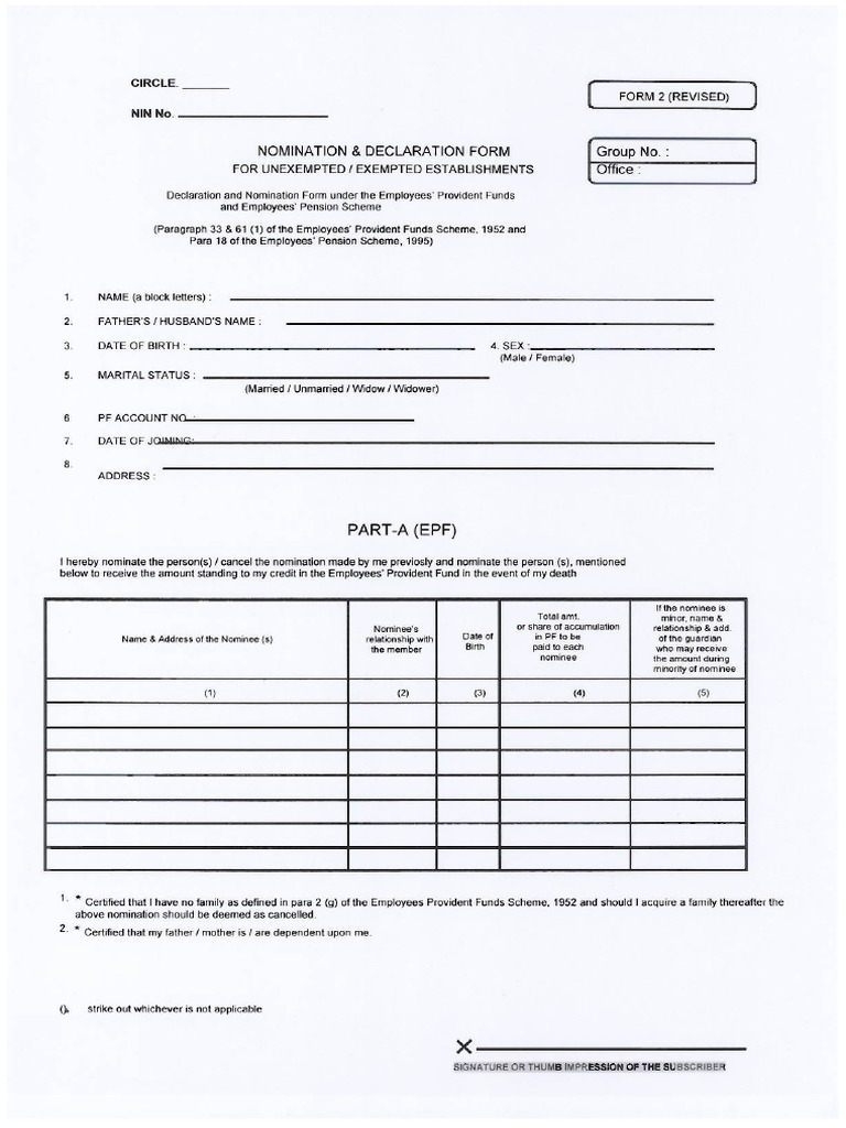 Nomination & Declaration Form 2 Revised | PDF
