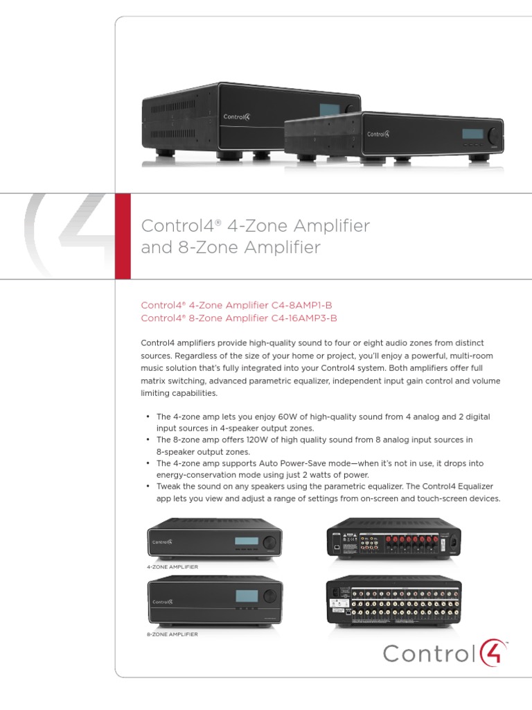 Control4® 4-Zone Amplifier and 8-Zone Amplifier | PDF | Equalization ...