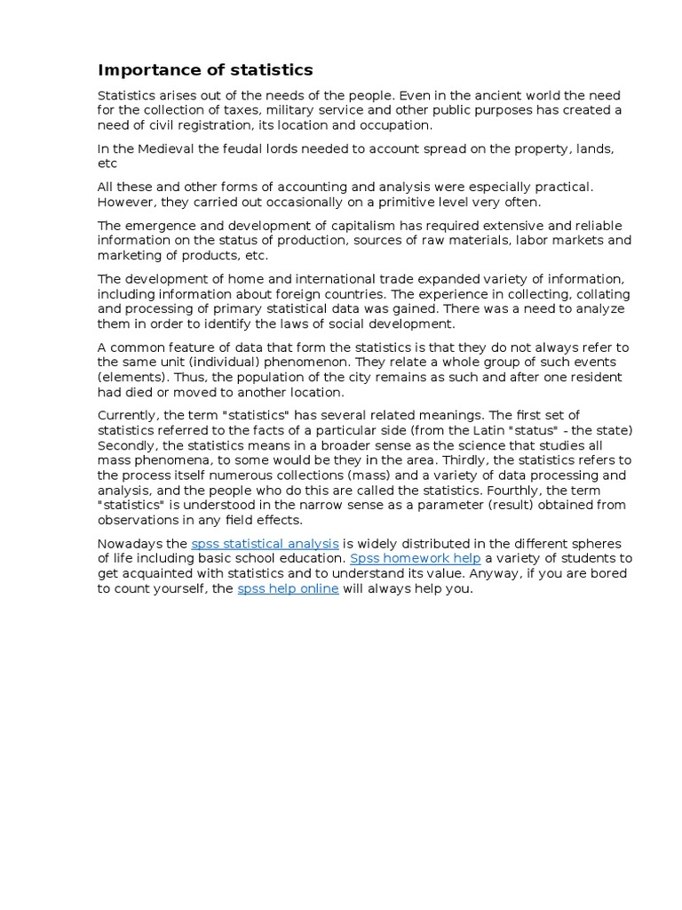Understanding the Importance of Statistics | PDF | Finance & Money ...