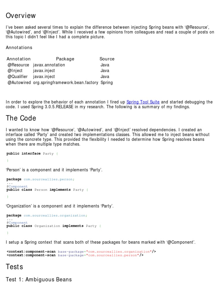 Annotations Annotation Package Source: Spring Tool Suite | PDF ...