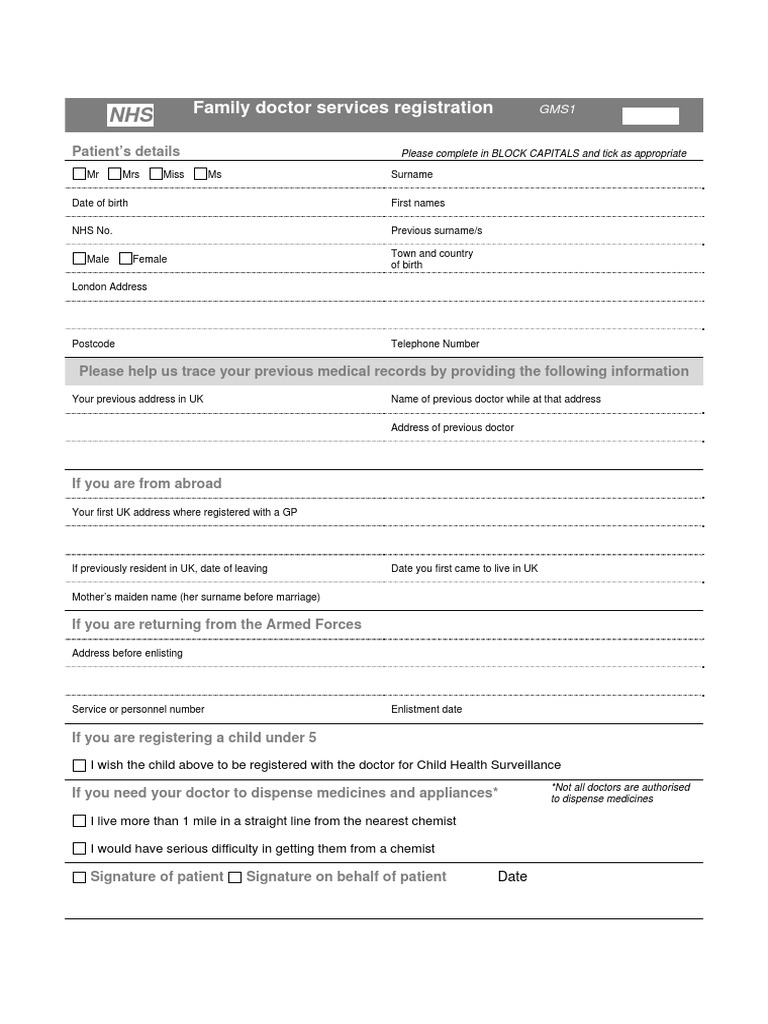 Family Doctor Services Registration | PDF | Medical Record ...
