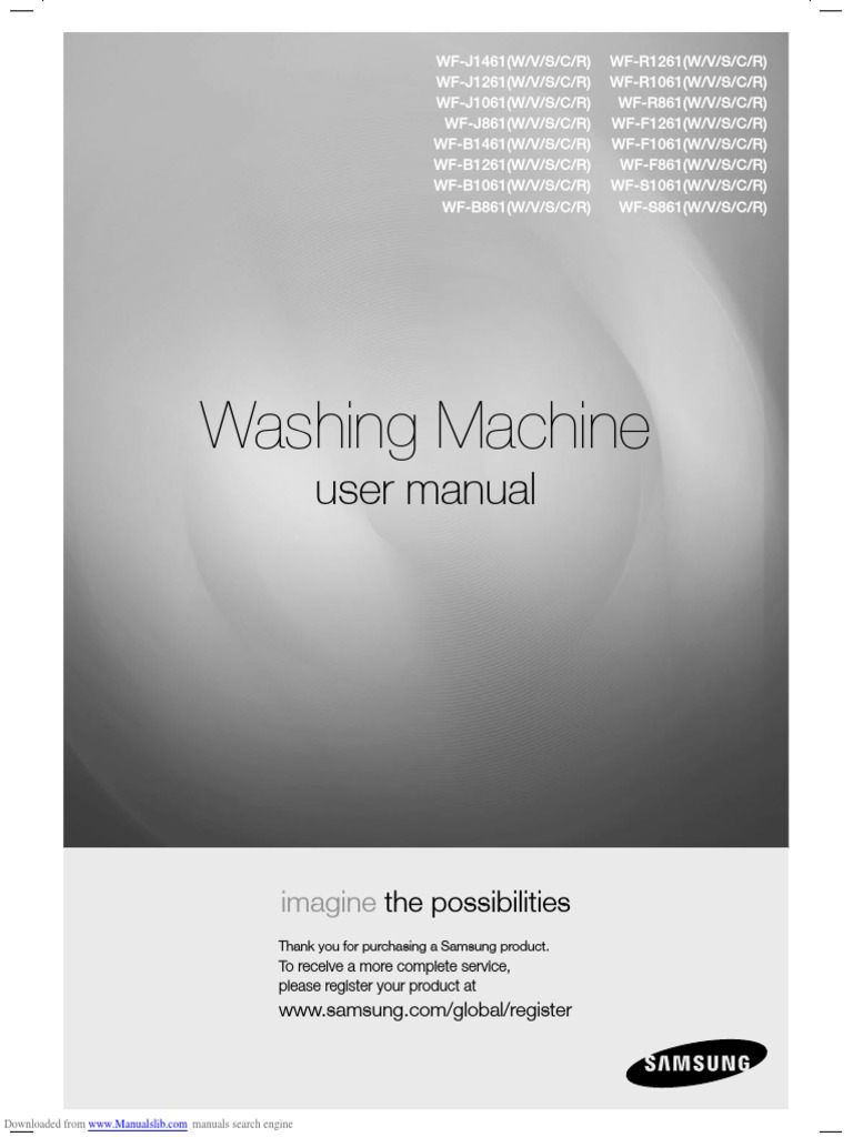 Samsung Washing Machine Manual | PDF | Ac Power Plugs And Sockets ...