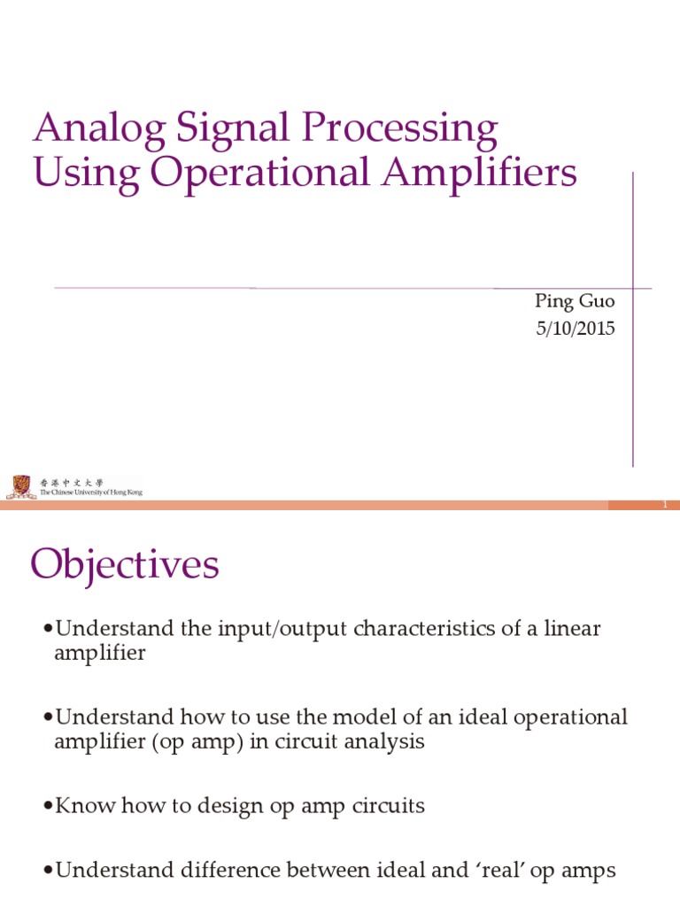 Analog Signal Processing Using Operational Amplifiers: Ping Guo | PDF ...