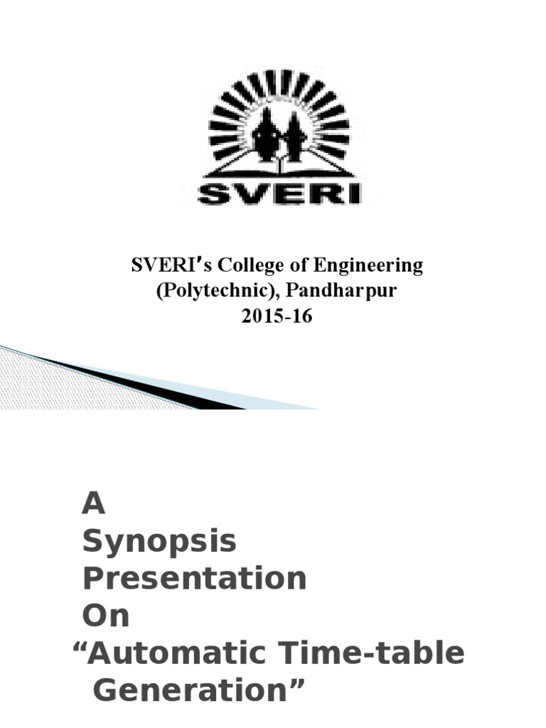 Automatic Time-table Generation Project | PDF | Databases | Computing