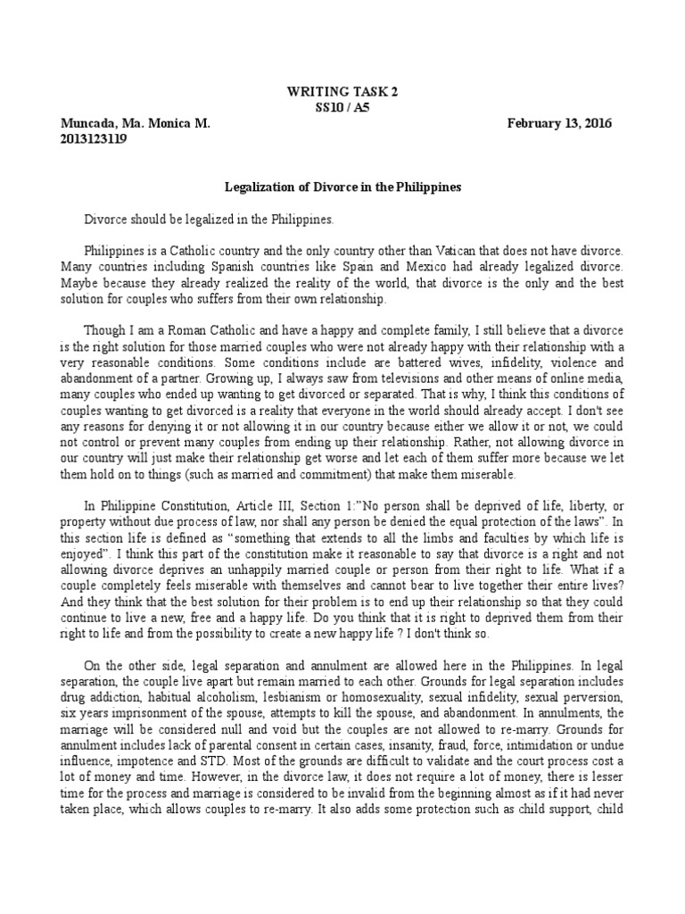 Legalizing Divorce in the Philippines | PDF | Annulment | Divorce