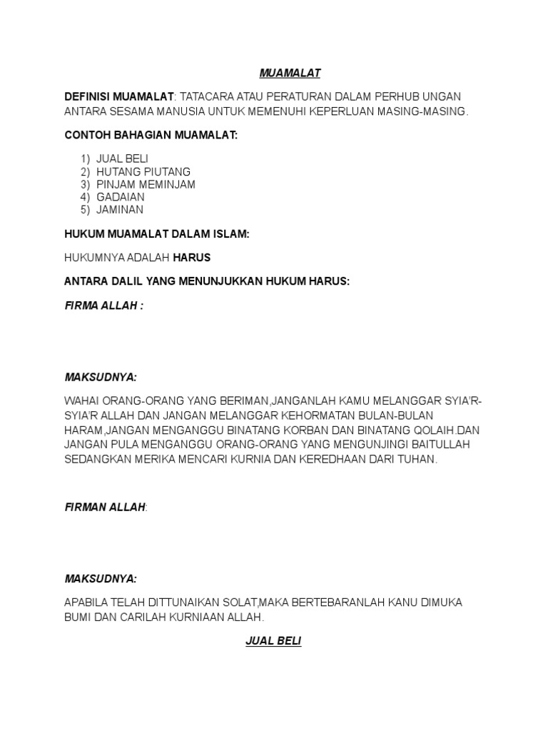 Konsep Muamalat Dalam Islam | PDF | Agama & Spiritualitas