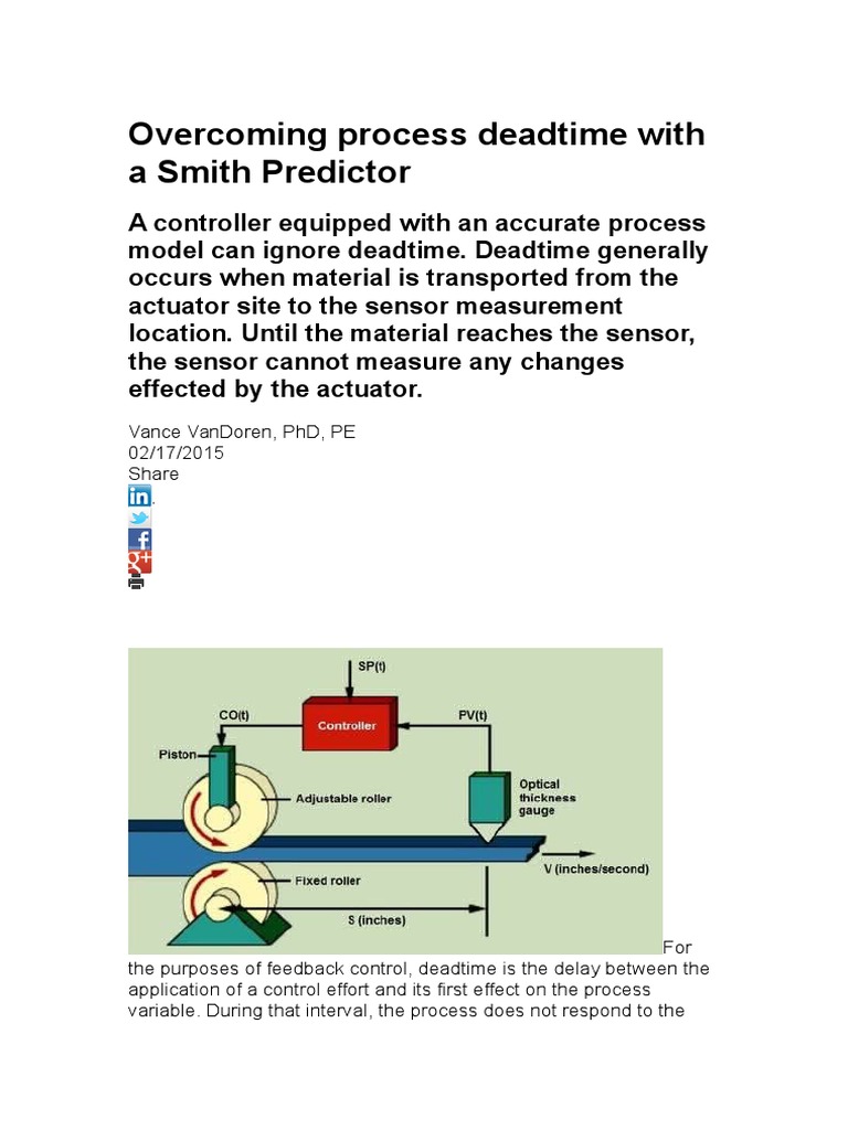 Overcoming Process Deadtime With A Smith Predictor | PDF | Control ...