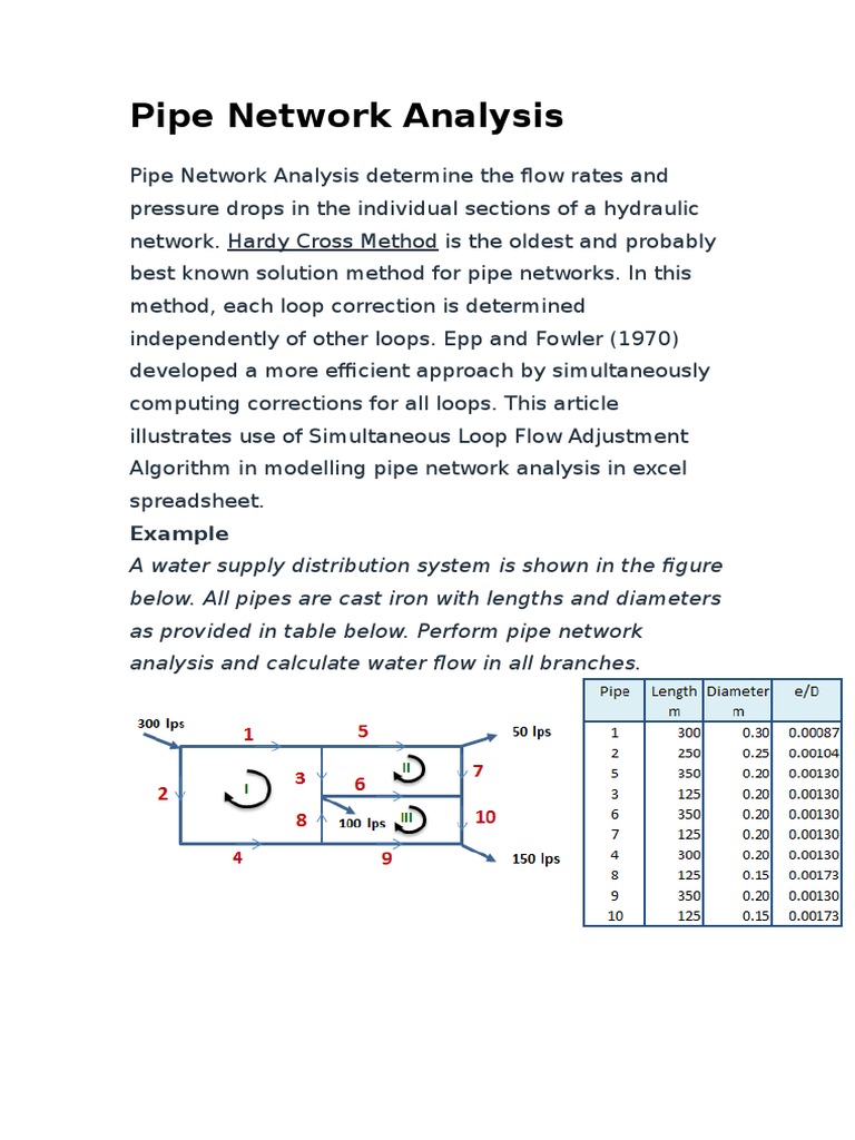 Pipe Network Analysis | PDF | Matrix (Mathematics) | Algebra