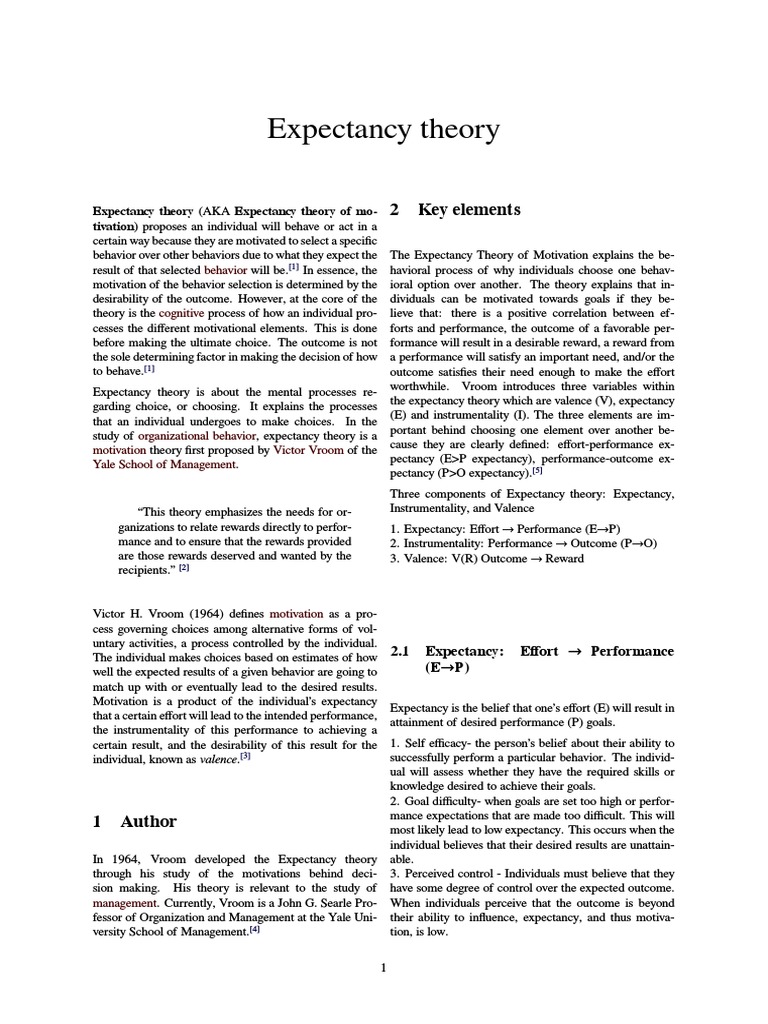 Expectancy Theory | Emergence | Organizational Behavior | Free 30-day ...