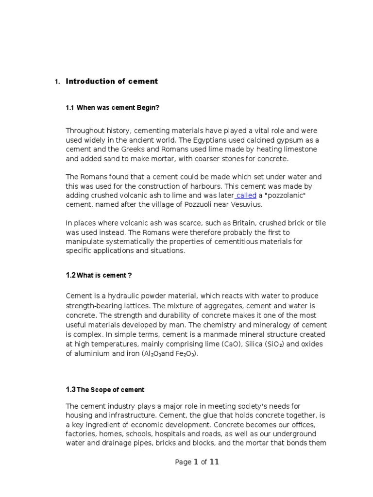 History and Importance of Cement | PDF | Cement | Greenhouse Gas