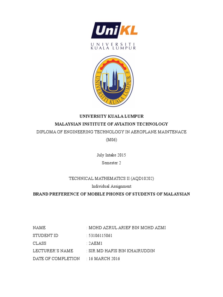 Technical Mathematics II PROJECT | PDF | Smartphone | Brand