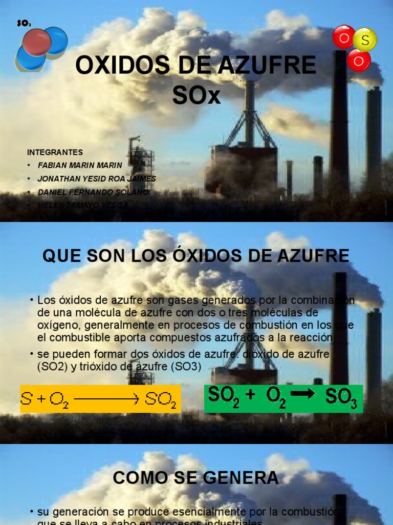 Oxidos de Azufre | PDF | Dióxido de azufre | Azufre