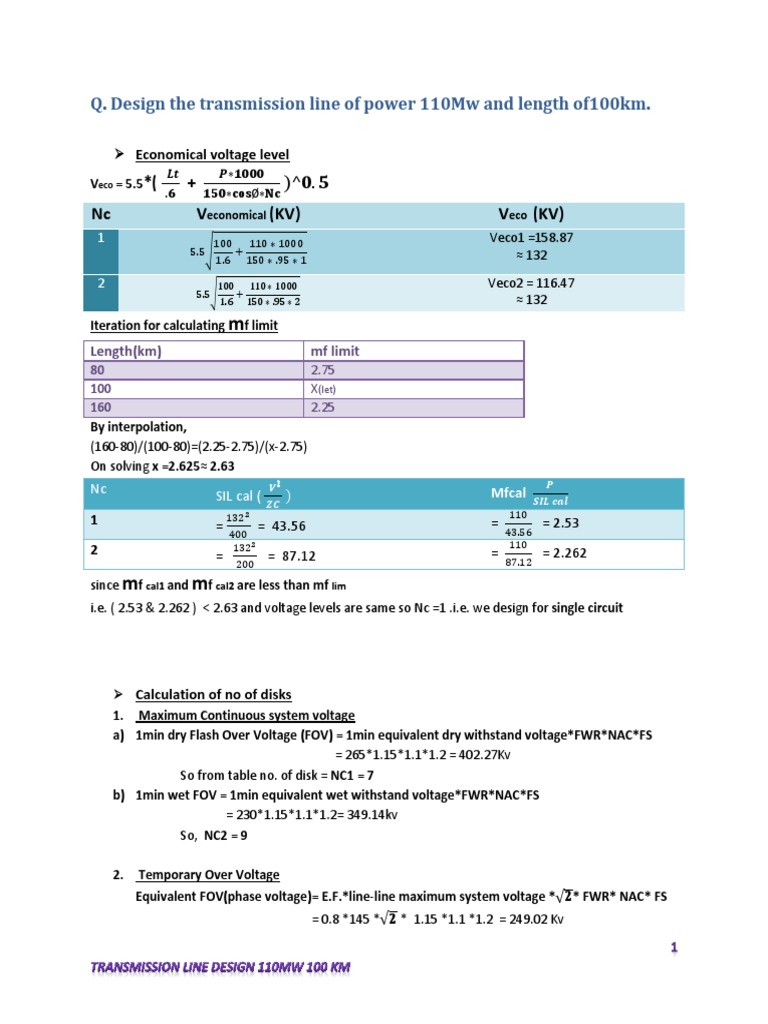 110Mw Transmission Line Design Guide | PDF | Physical Quantities ...