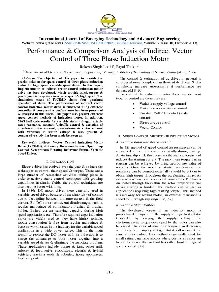 Ijetae 1013 117 | Download Free PDF | Electric Motor | Control Theory