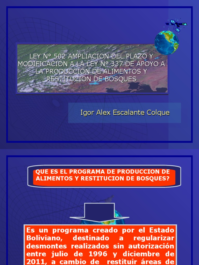 Presentacion Ley 337 y 502 | PDF | Los bosques | Gobierno
