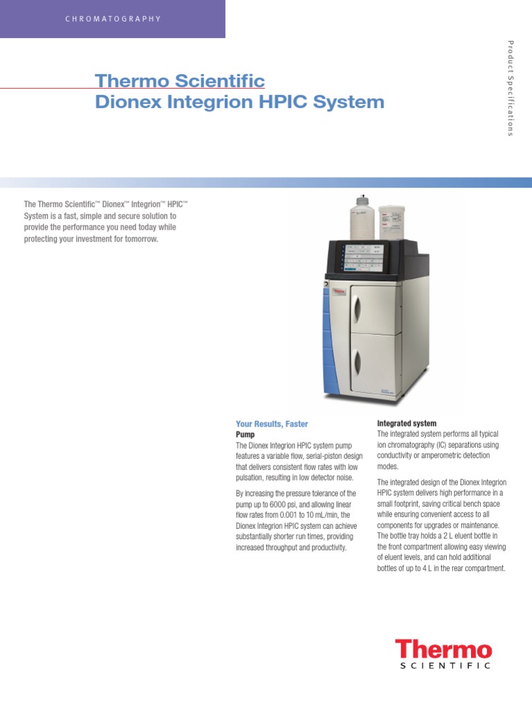 Thermo Scientific Dionex Integrion HPIC System | PDF | Power Supply ...