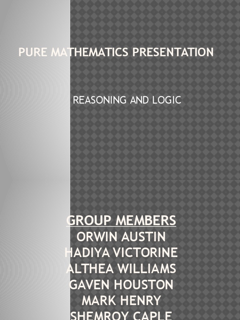 Logic and Reasoning | PDF | Boolean Algebra | Teaching Mathematics