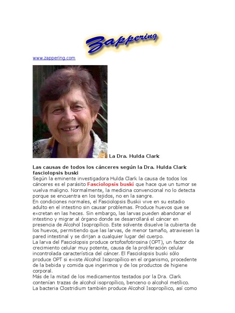 La teoría de la Dra. Hulda Clark sobre las causas del cáncer: el ...