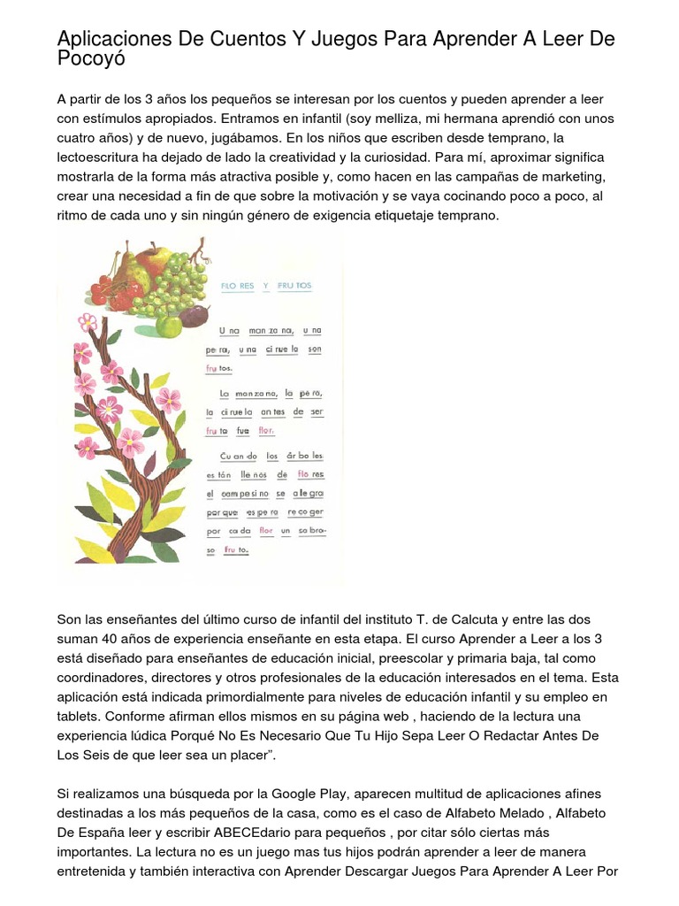 Cuentos y Juegos de Pocoyó para Aprender | PDF | Jardín de infancia ...