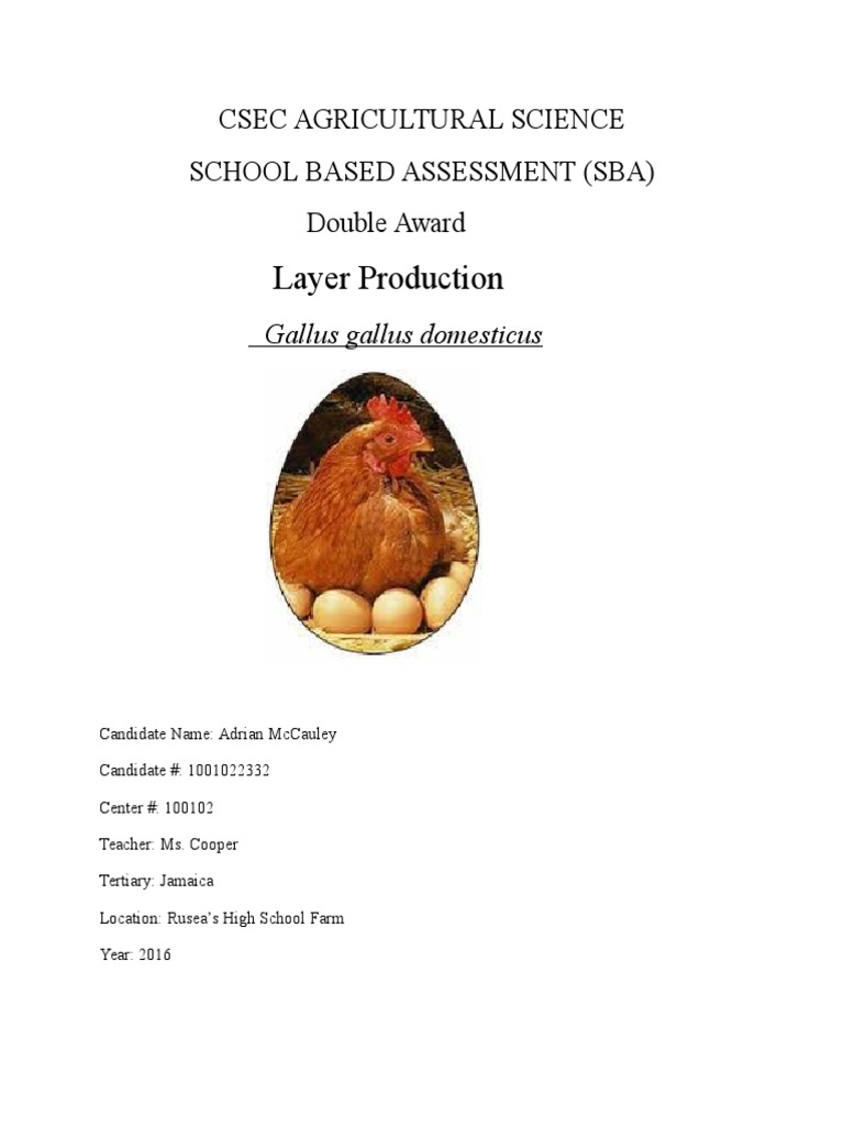 Csec Agricultural Science | PDF | Chicken | Poultry Farming