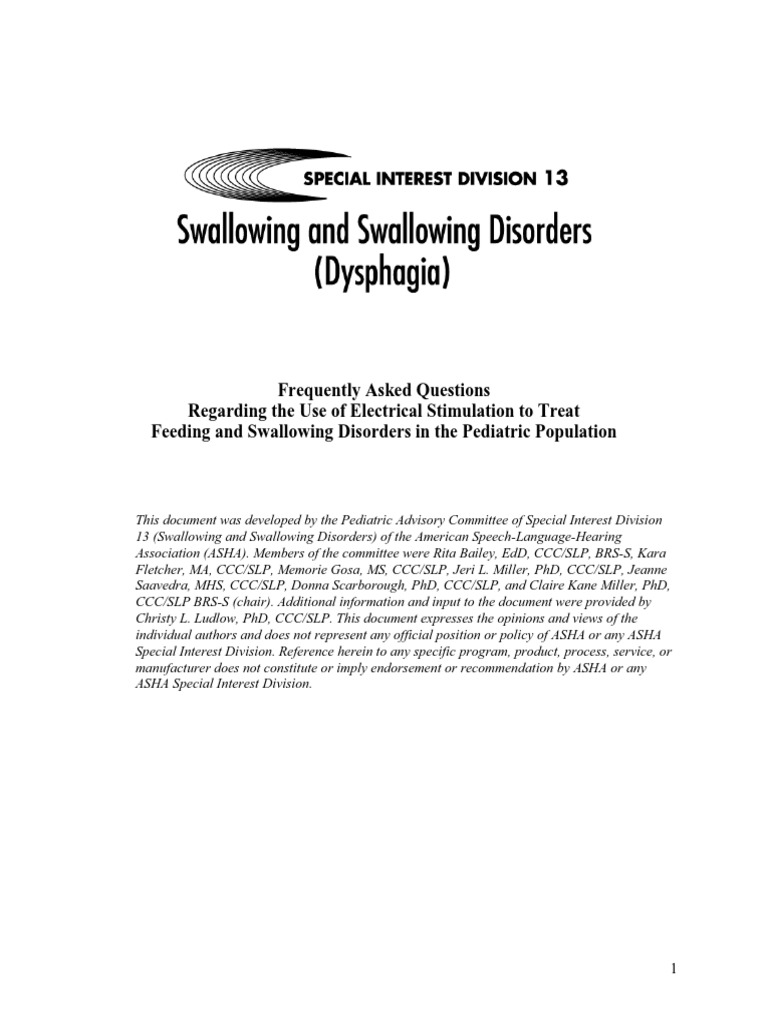 Pediatric Electrical Stimulation FAQs | PDF | Speech Language Pathology ...