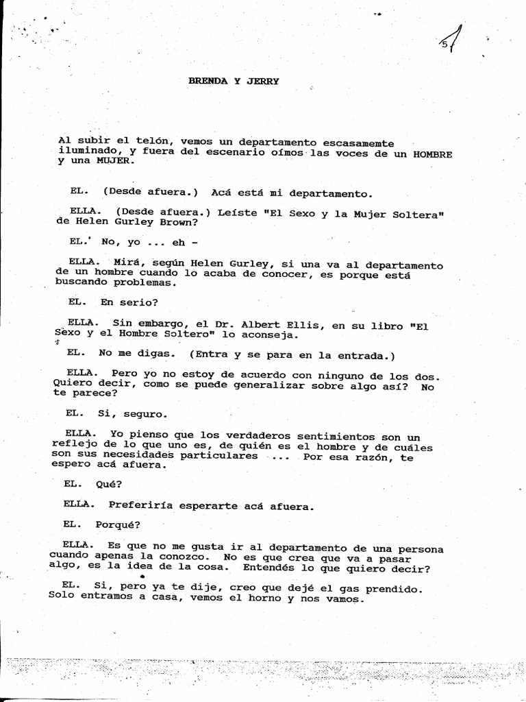 Brenda y Jerry de Amantes y Otros Desconocidos Renne Taylor EEUU | PDF