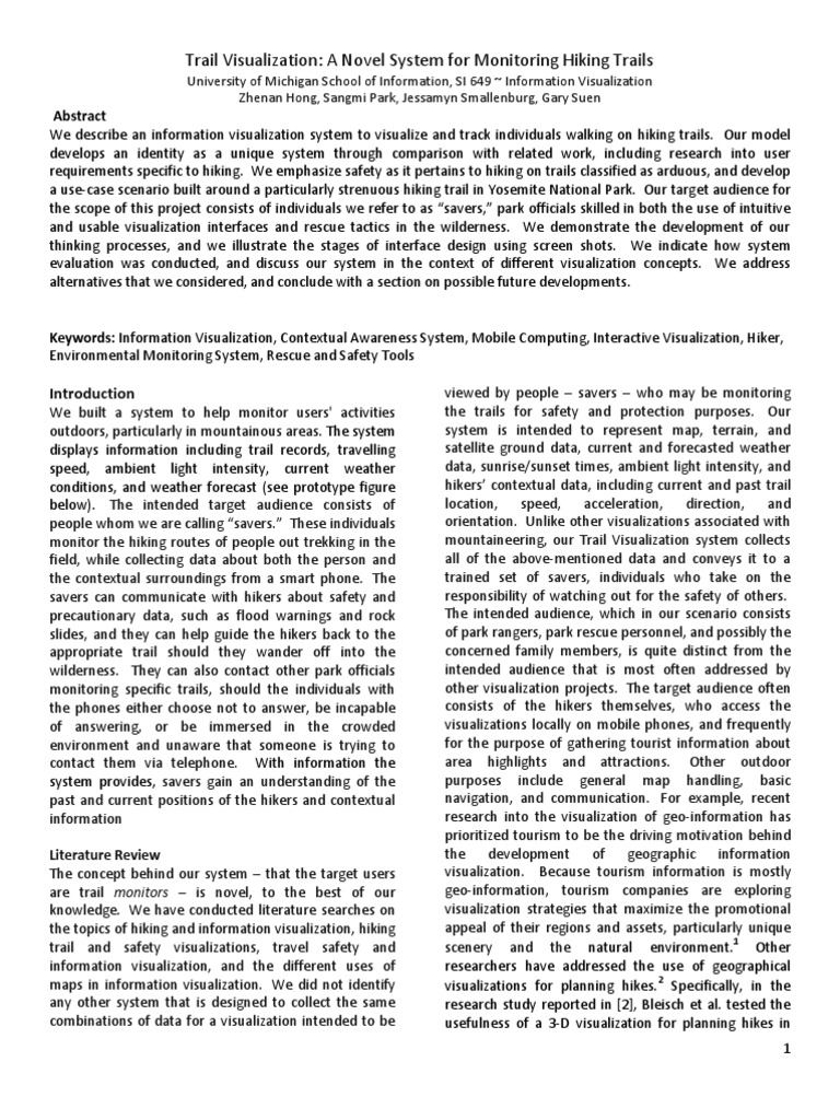 Trail Visualization: A Novel System For Monitoring Hiking Trails | PDF ...