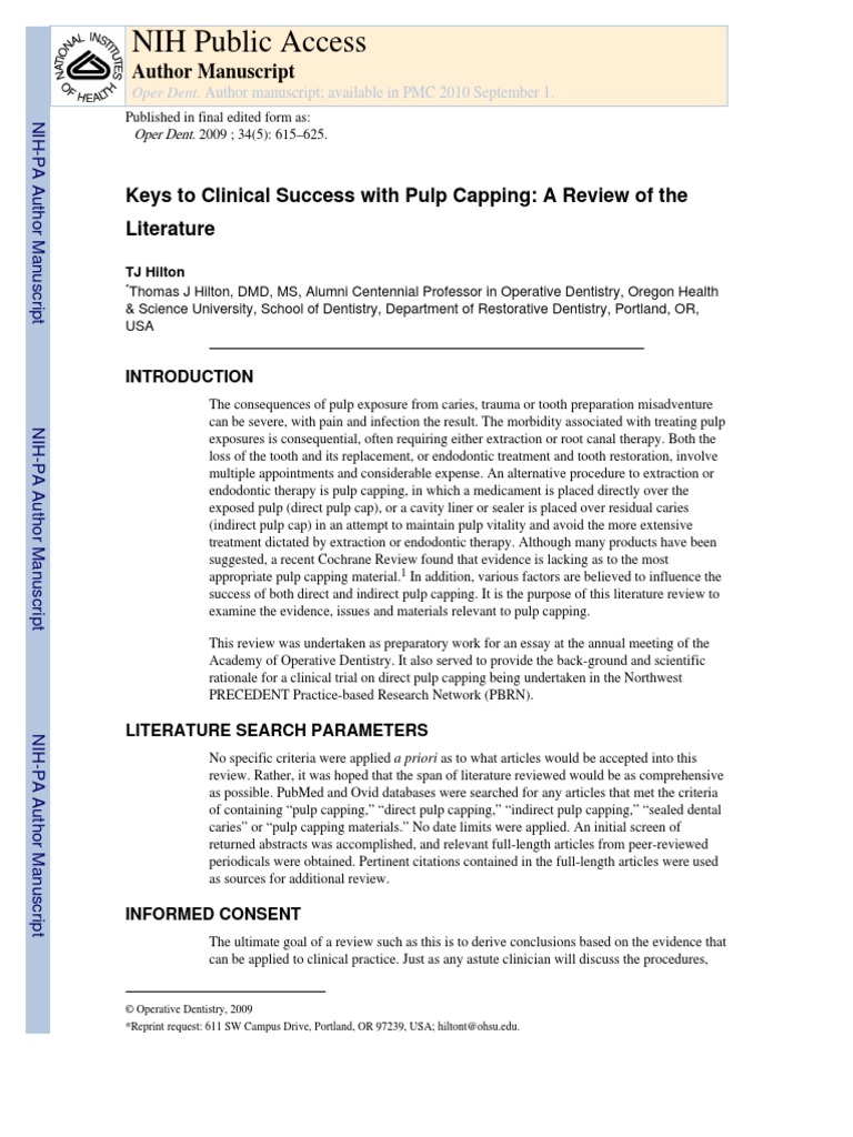 Jurnal Kaping Pulpa | PDF | Mouth | Dentistry