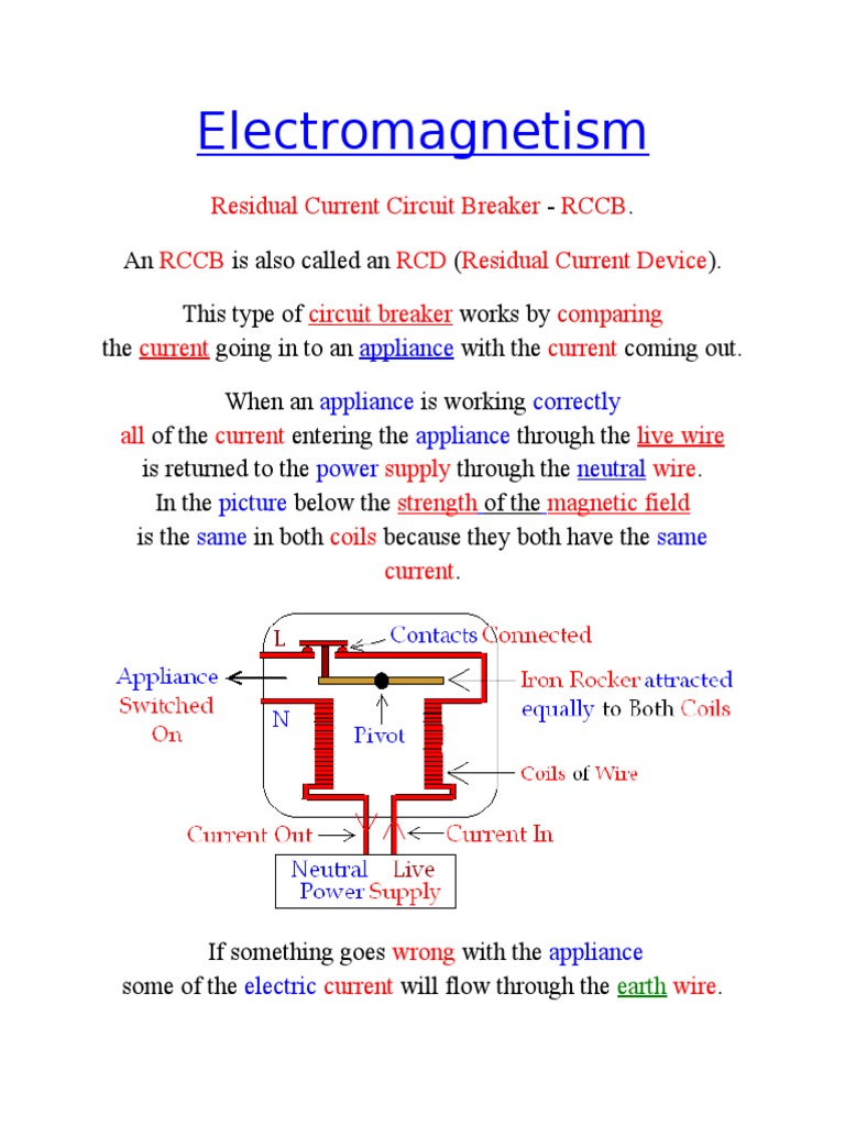 RCCB Operation | PDF | Electric Current | Inductor