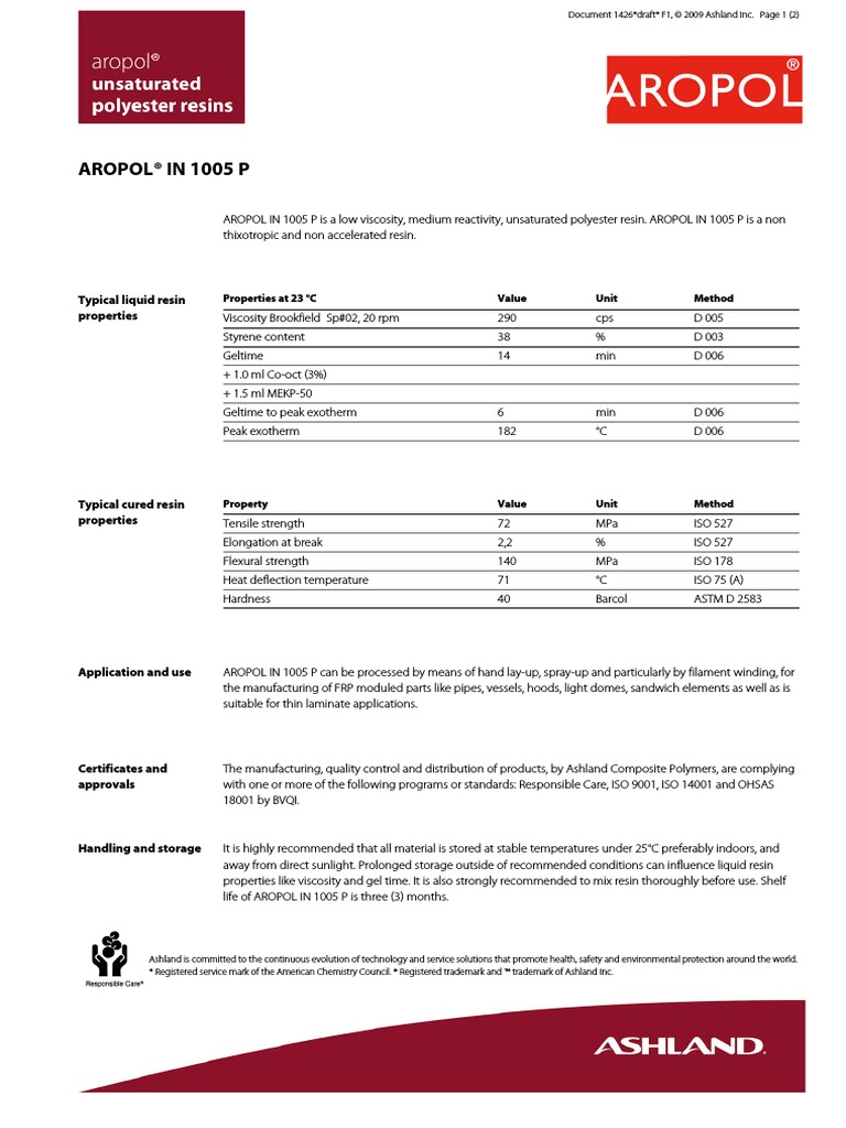 Aropol in 1005 P | PDF | Composite Material | Building Engineering