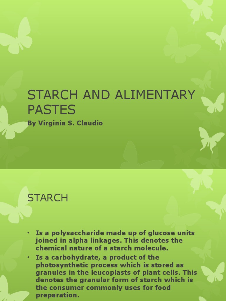 Starch and Alimentary Pastes Overview | PDF | Starch | Pasta