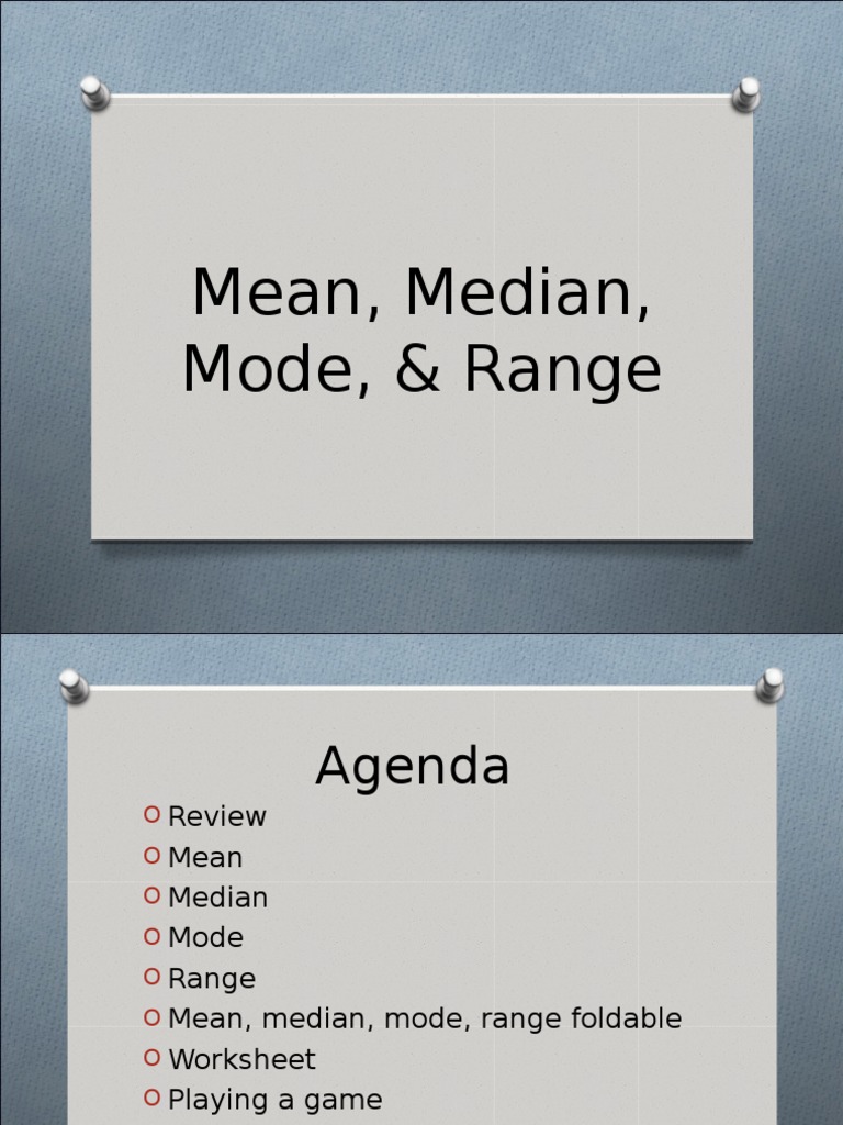 Mean Mode Median Range | PDF | Median | Mean