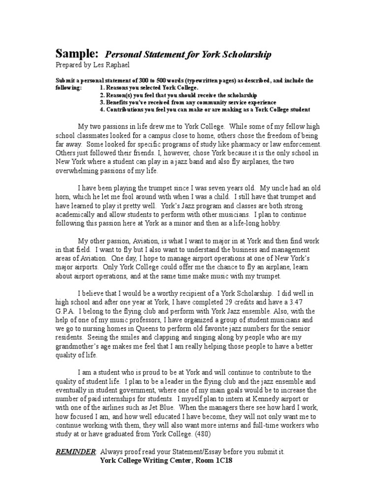 Sample Personal Statement-Essay | PDF | Entertainment (General)