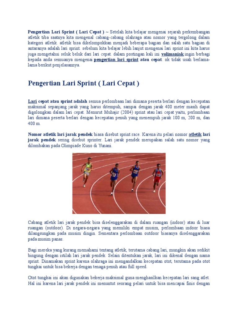 Pengertian Lari Sprint | PDF